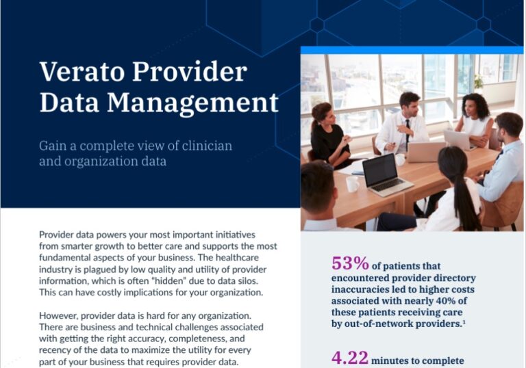 Verato Provider Data Management: Gain a complete view of clinician and ...